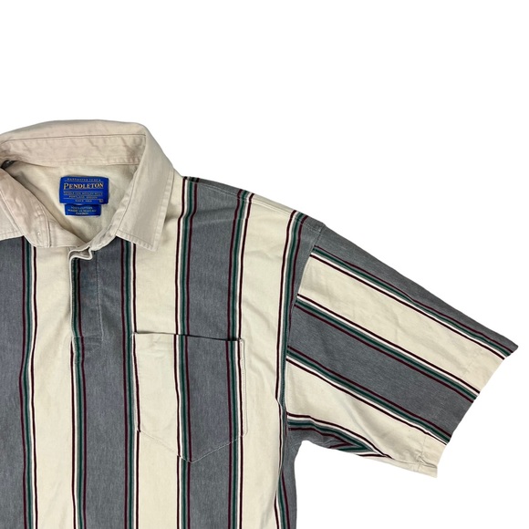 Pendleton | Shirts | Vintage Pendleton Striped Polo Short Sleeve Shirt Golf Bowling Sz L | Poshmark